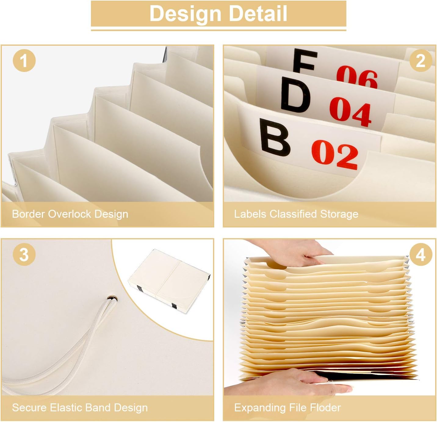 Expanding File Organisers 26 Pocket,Filing Boxes Document Organiser A4 ...