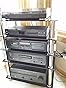 Amazon.com: Audio-Video Media Stand with 5-Tier Tempered Glass Shelves ...