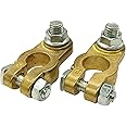 Ampper Brass Battery Terminal Connectors, Top Post Battery Terminals Clamp Set for Marine Car ...