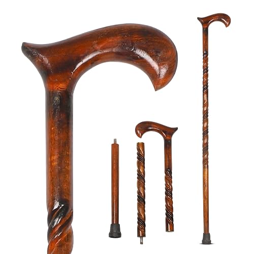 Wood Cane 36 Inches Natural Classic Wood Walking Stick Fancy Canes ...