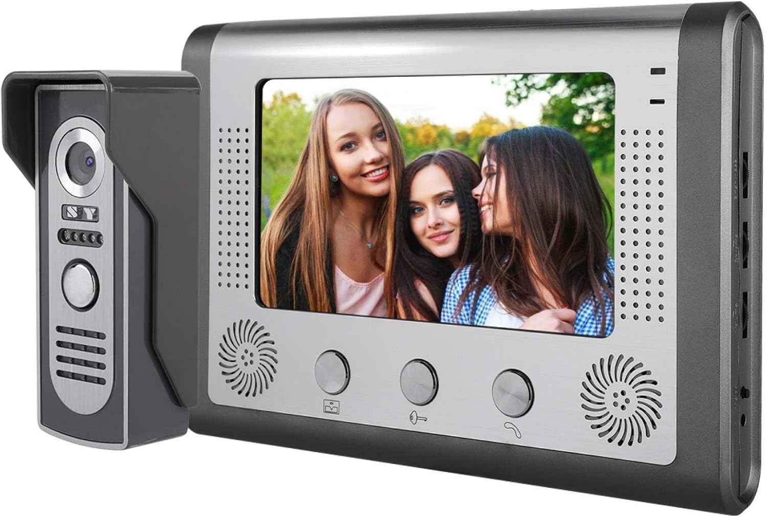 7inch HD Wired Night Vision Doorbell,Camera Video Intercom Doorbell ...