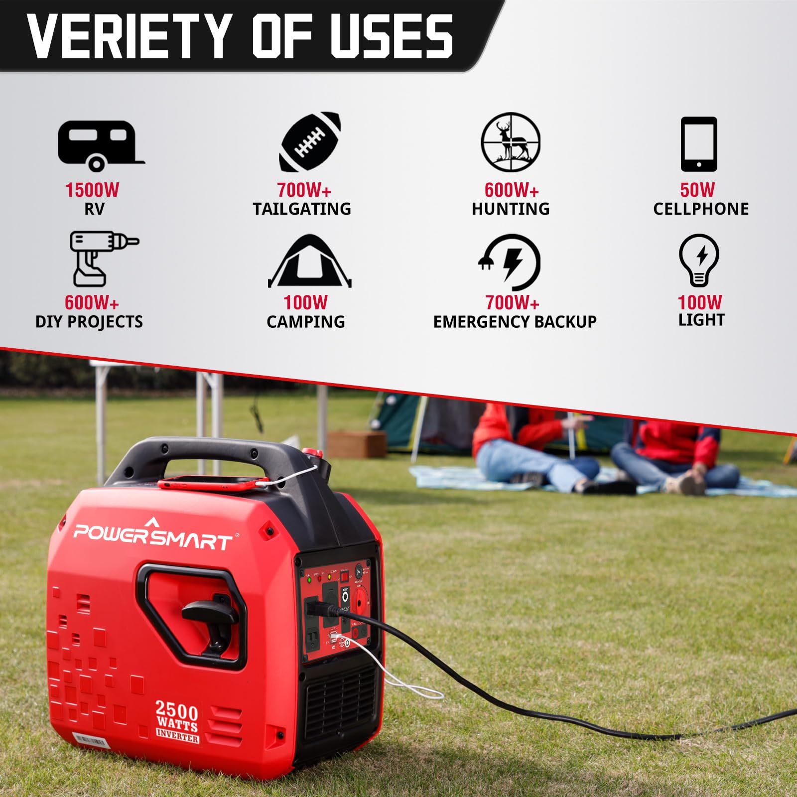 Mua PowerSmart 2500-Watt Gas Powered Portable Inverter Generator, Super ...