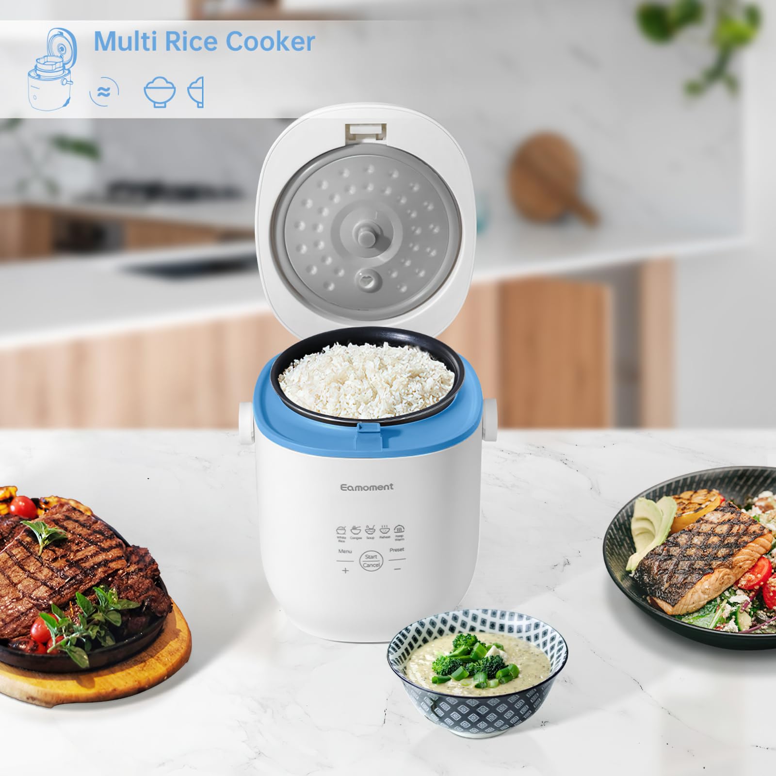 Mua Blue Mini Rice Cooker Small 1 Cup-2 Cup Non-Stick Coated Insert ...