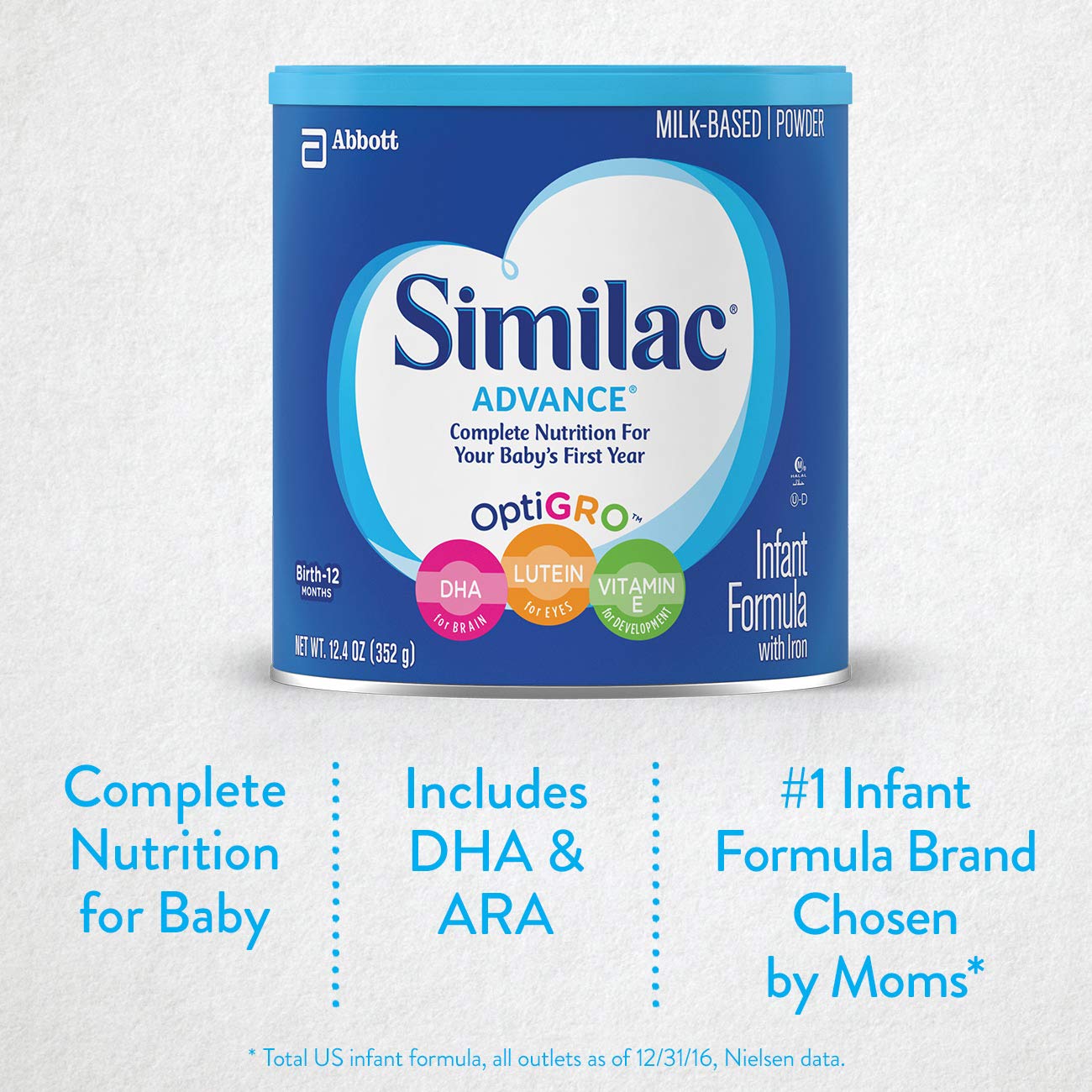 Similac Advance Infant Formula with Iron, Baby Formula, Powder, 12.4 oz ...