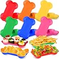 Amazon.com: Nitial 60 Pcs Dog Bone Serving Trays, Plastic Dog Birthday ...