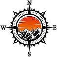 Amazon.com - Compass Trees Mountain Sunset Sticker for Car Vinyl Decal ...