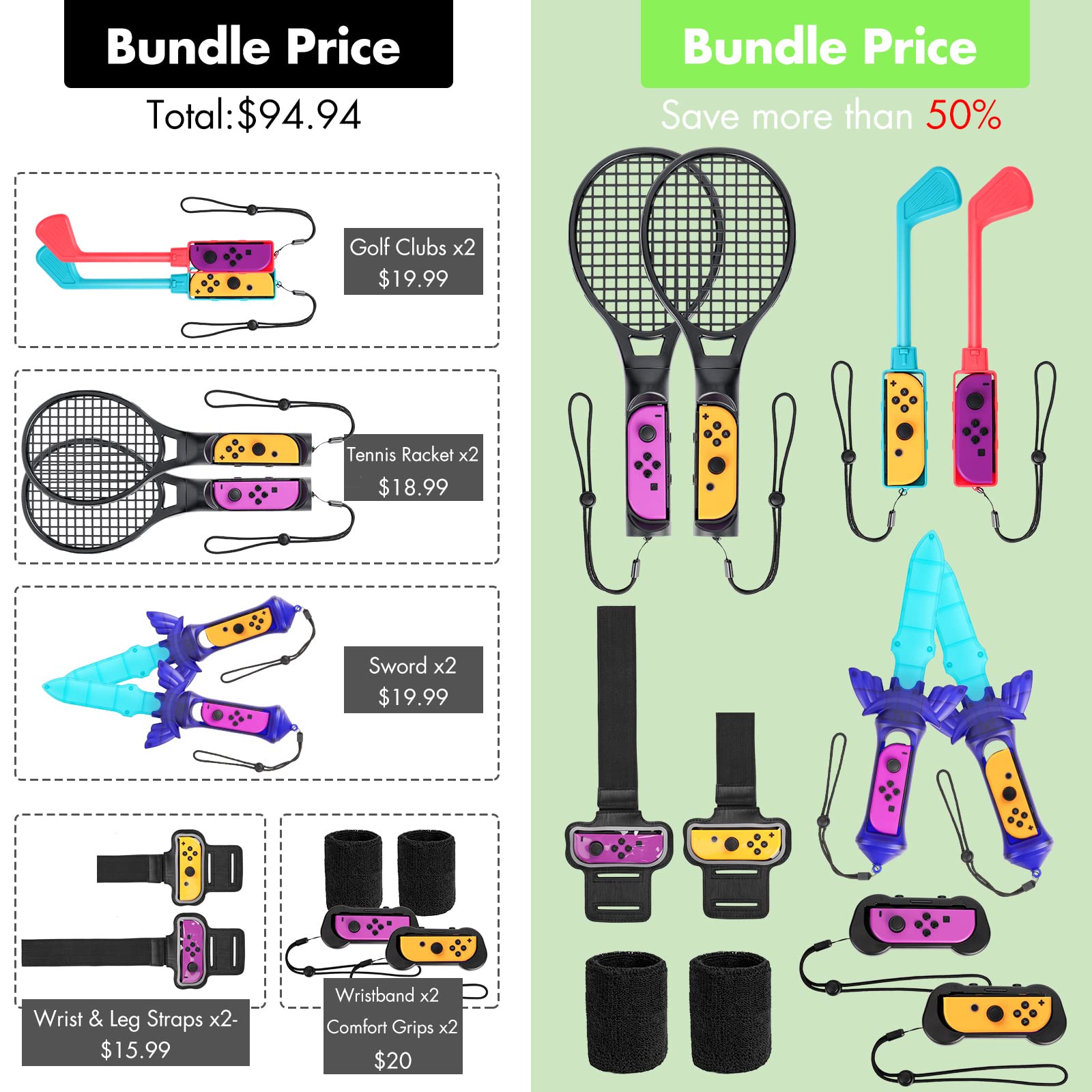 Mua Switch Sports Accessories, 12 in 1 Family Party Pack Game ...