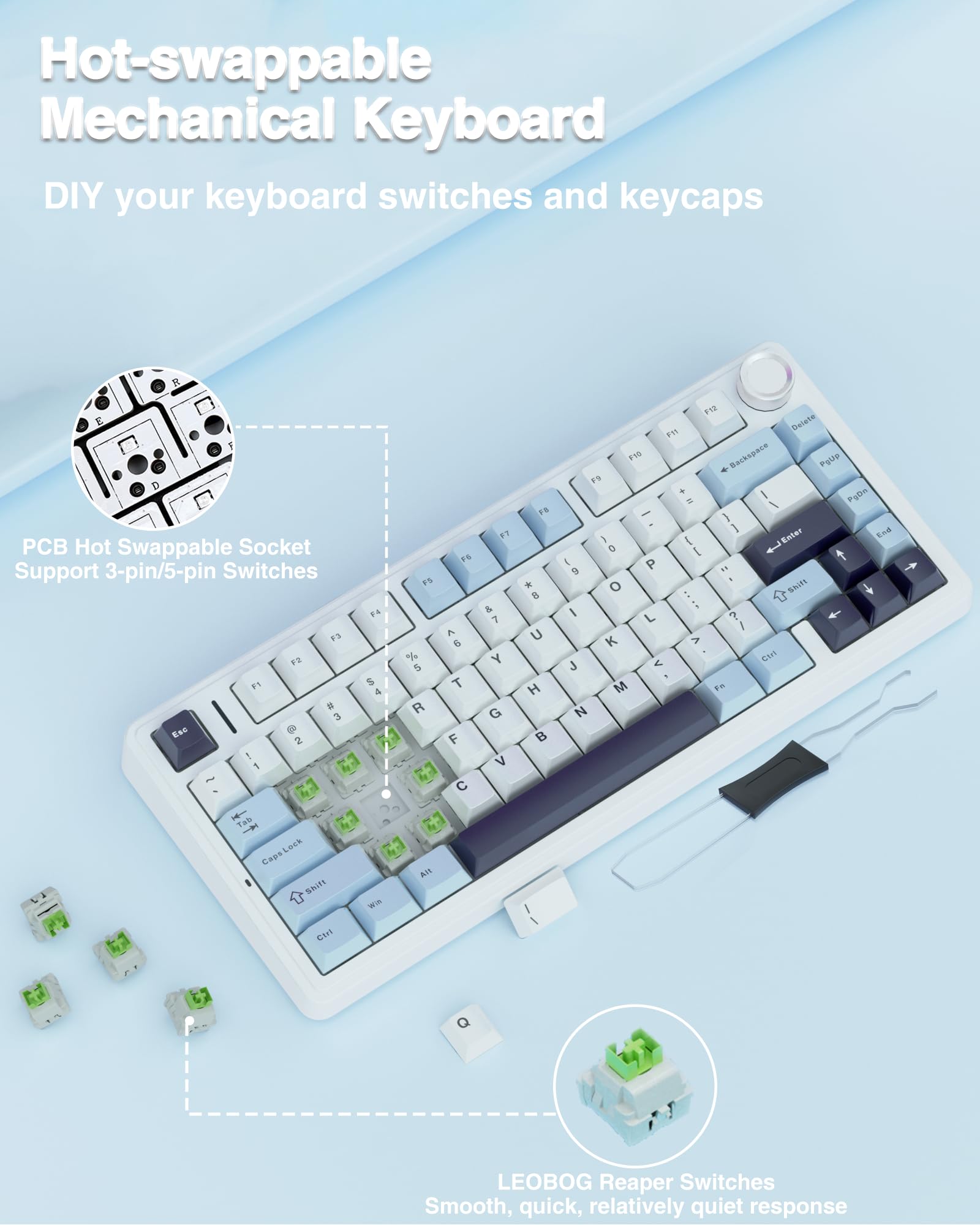 Mua AULA F75 75% Wireless Mechanical Keyboard,Gasket Hot Swappable ...