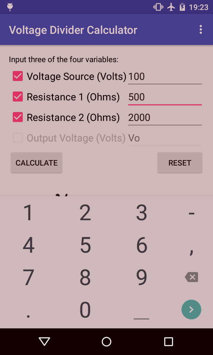 Aplicación Easy Voltage Divider Calculator en Amazon Appstore