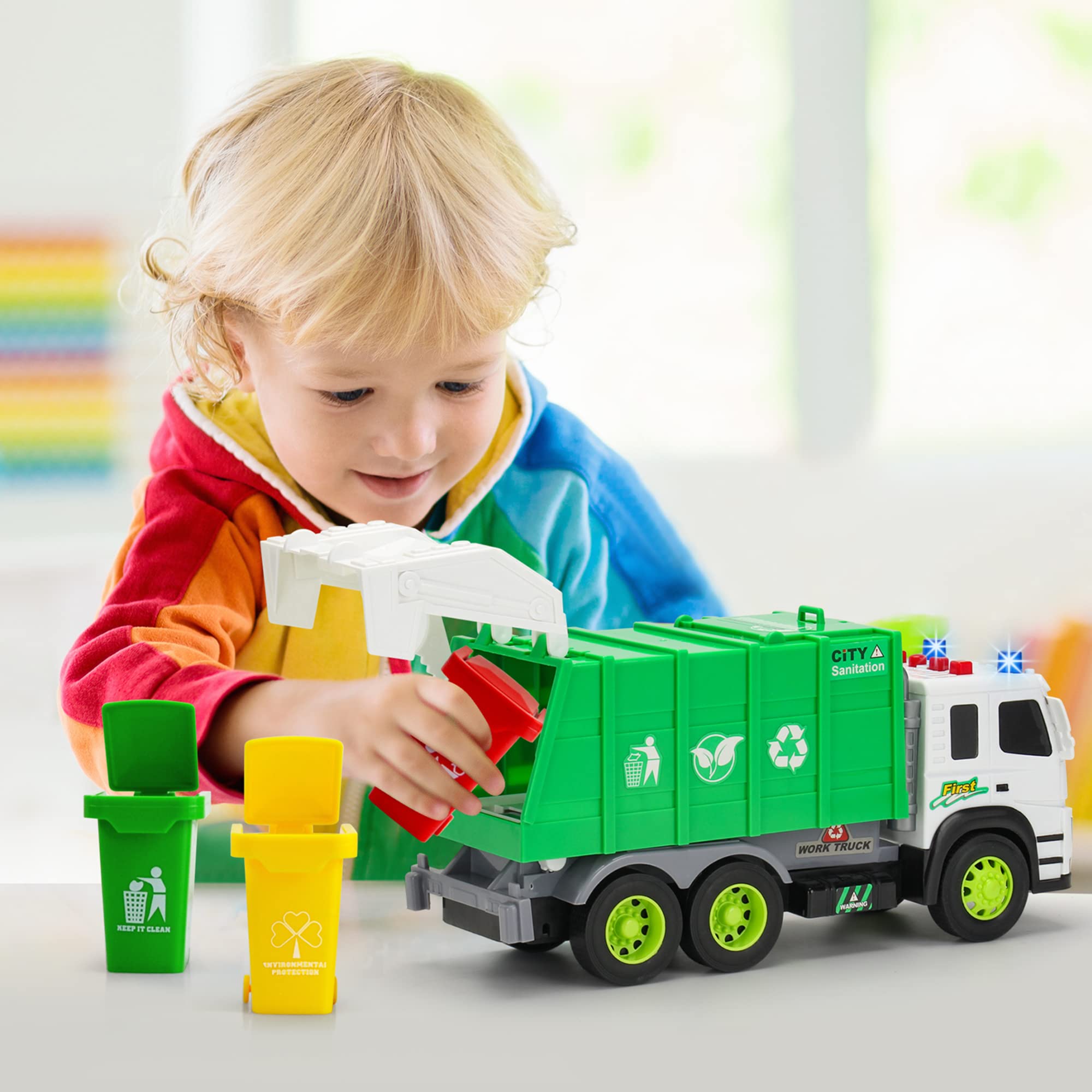 Mua MOBIUS Toys Garbage Truck Friction-Powered – 1:12 Scale Large Size ...