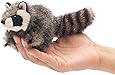 Folkmanis Puppets Raccoon Finger Puppet, Grey/Black/White, Finger ...