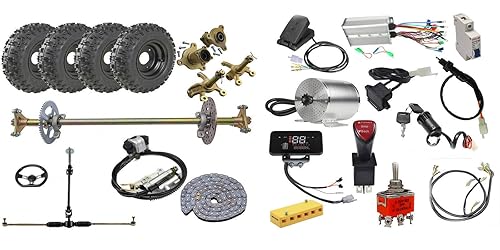 YC Yier 29" Go Kart Rear Axle Kit +Front End Steering Shaft Assembly+ ...