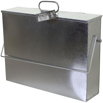 Buy Srendi® GALVANISED Metal HOT ASH Box Carrier Silver Fireplace ...