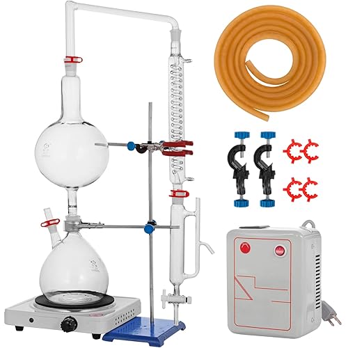 Mophorn Essential Oil Distillation Apparatus 2000ml Lab Glassware ...