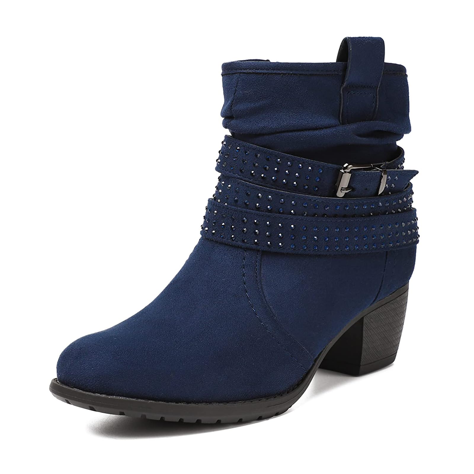 VJH confort Women's Mid Calf Boots,Round Toe Comfort Low Heel Slouchy ...