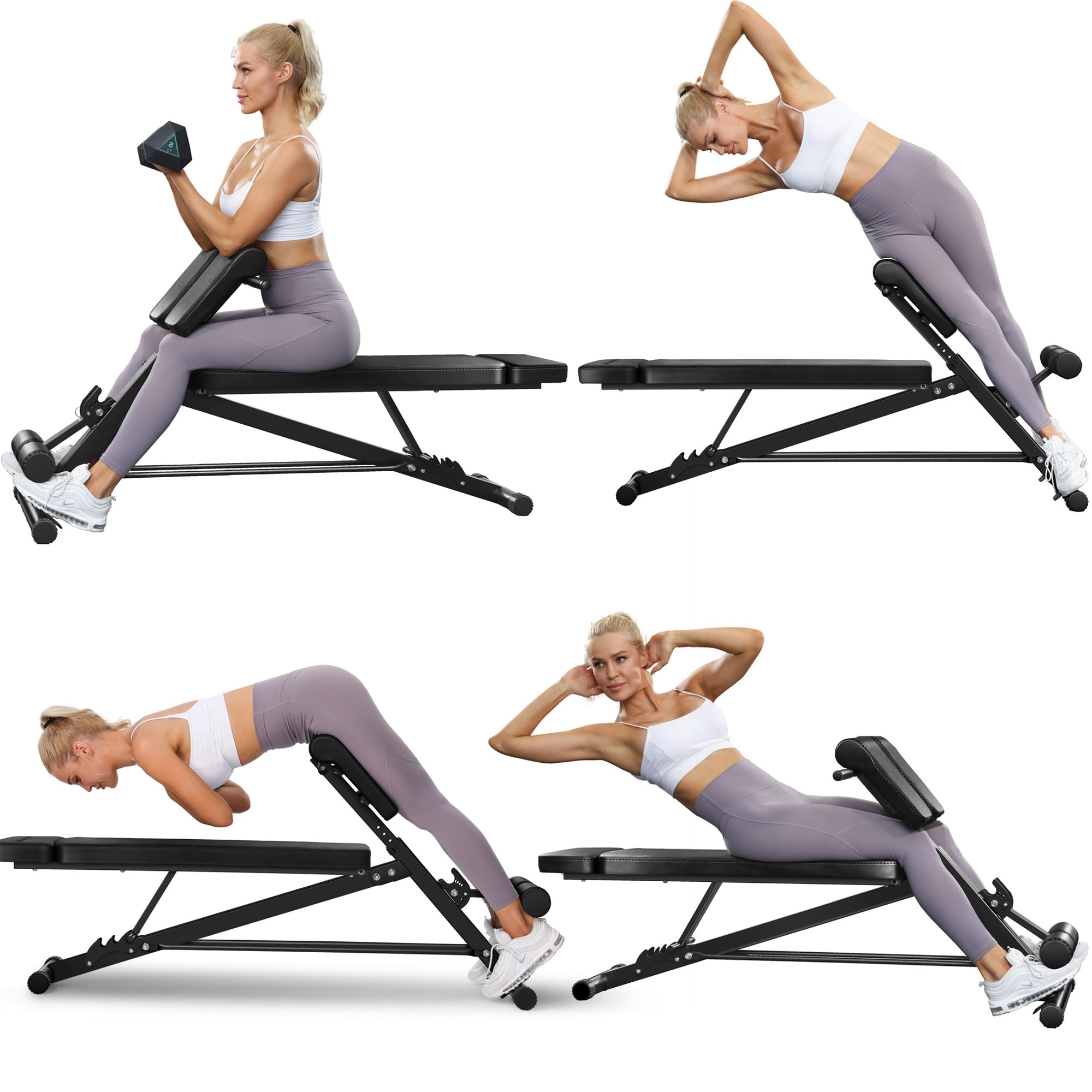 Mua BODY RHYTHM Adjustable Weight Bench, Foldable Roman Chair for Full ...