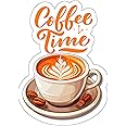 Amazon.com: Coffee Time Sticker Decal Vinyl Small Waterproof for Water ...