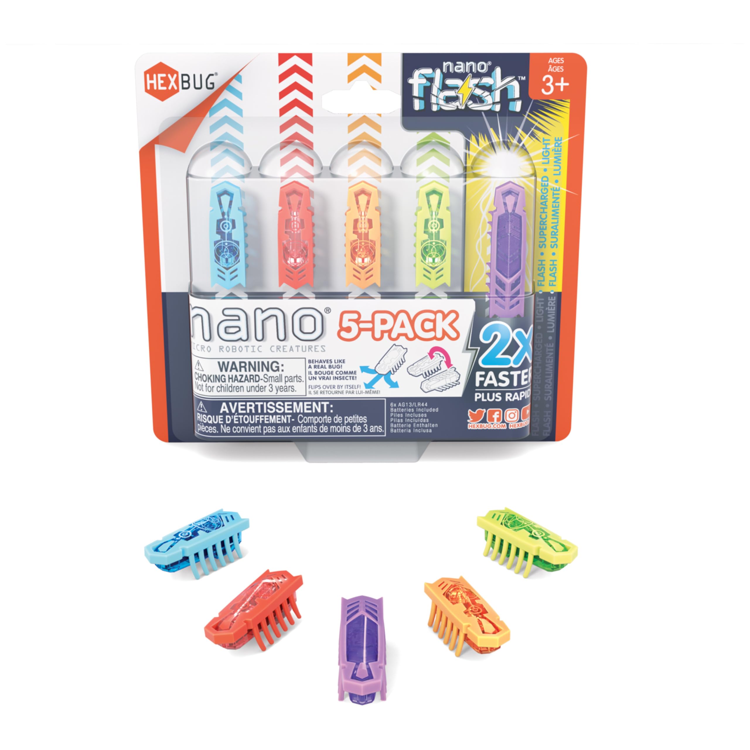Mua HEXBUG Nano 5 Pack, 4 Nano Bugs with Bonus Flash Nano, Sensory Toys ...