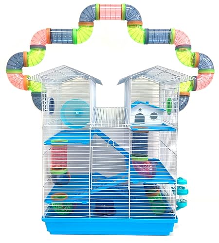 5-Level Large Crossover Twin Towner Tube Tunnel Habitat Hamster Rodent ...