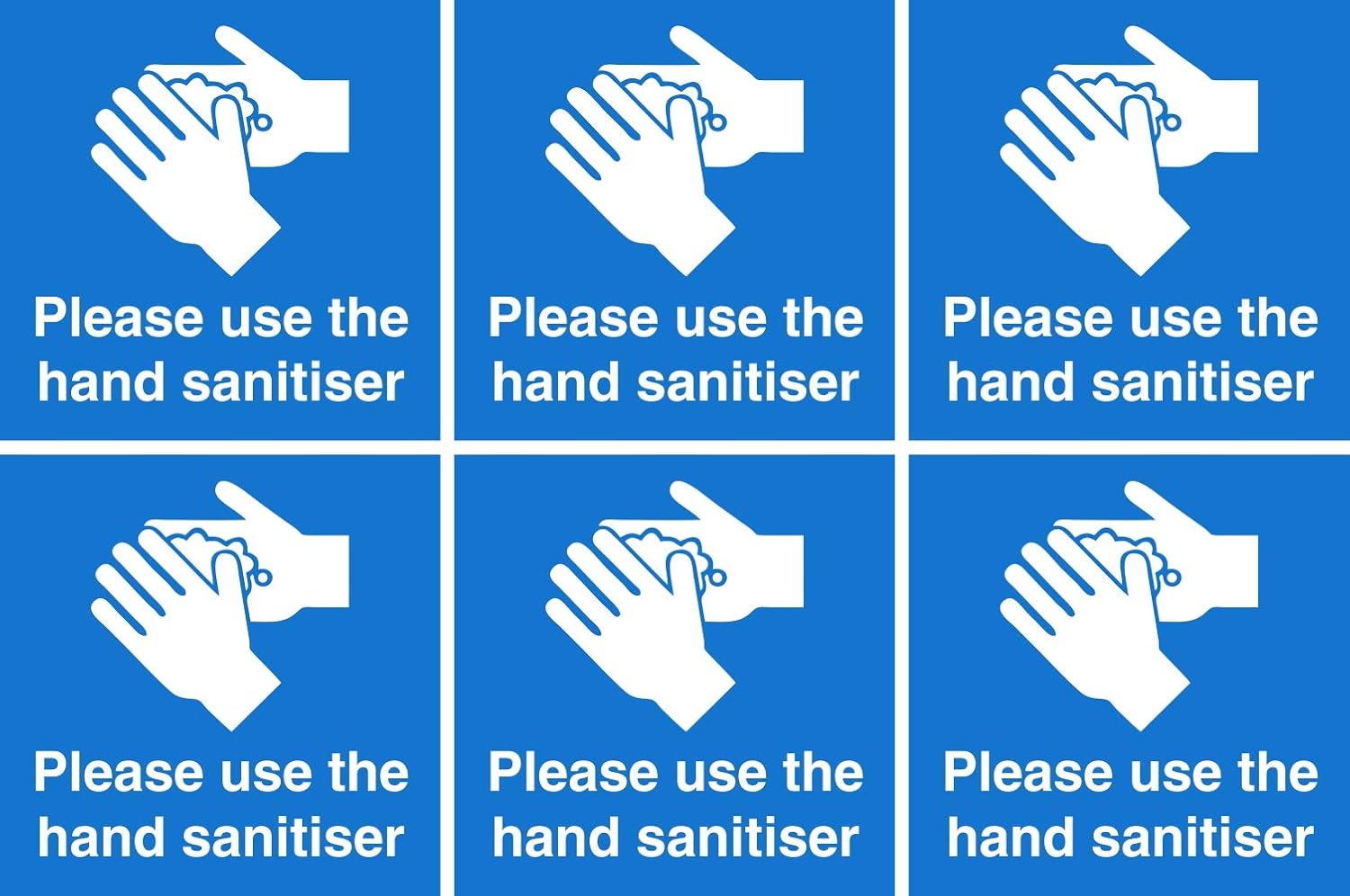 Set of 6 stickers. Please use the hand sanitiser. Alcohol hand rub ...