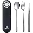 Amazon.com: DEVICO Travel Utensils with Case Cute, Reusable Silverware ...