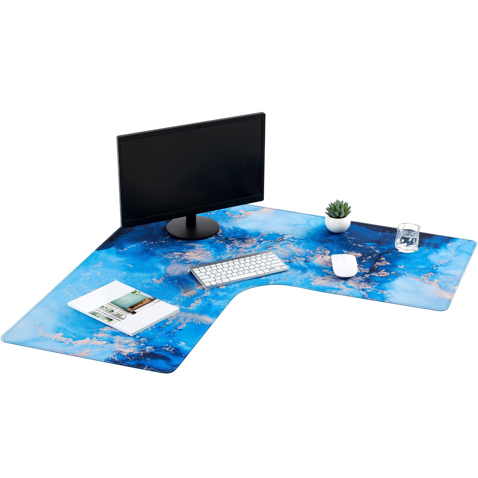 Relaxweex L Shaped Mouse Pad Corner Desk Pad 33'' Large Rubber Printing ...