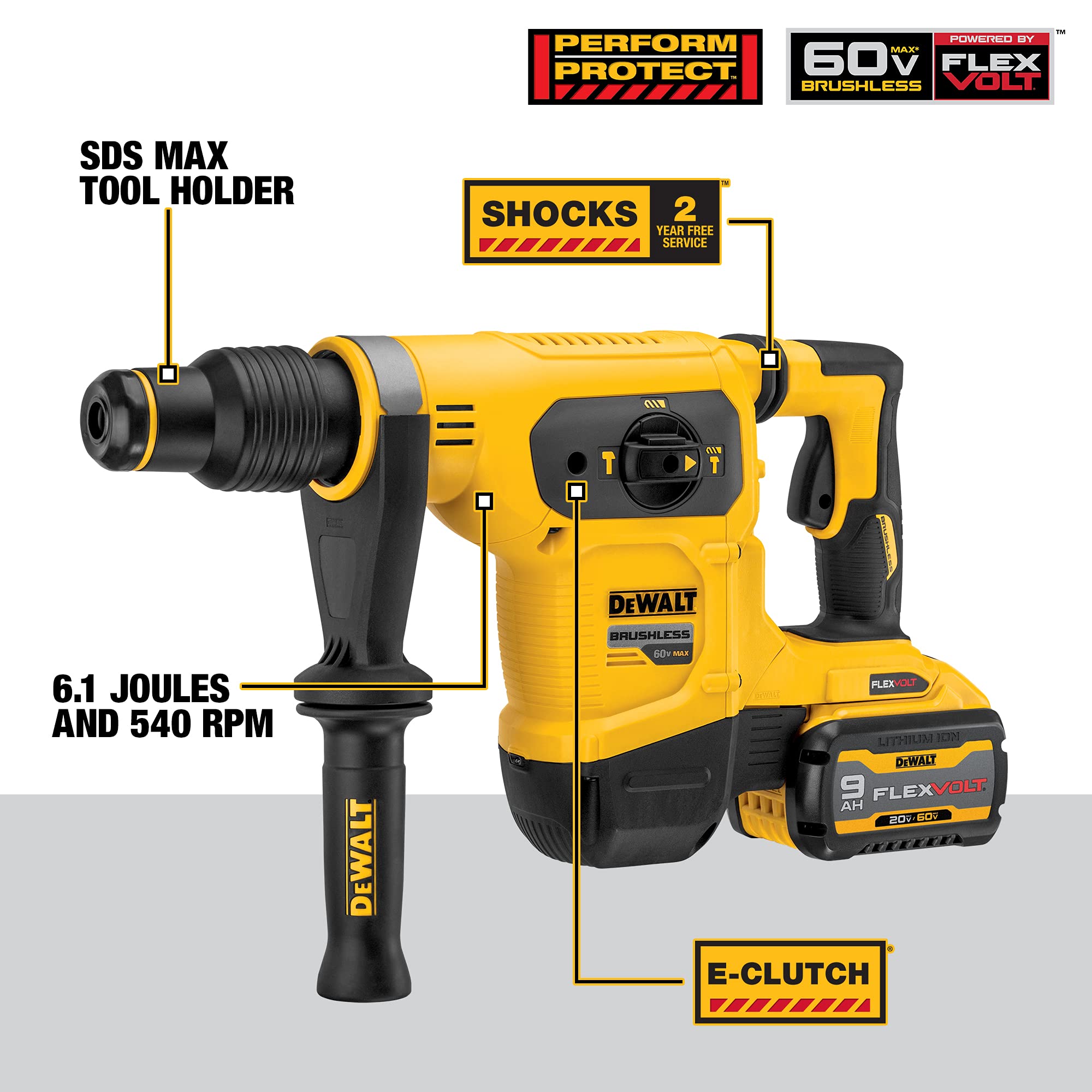 Mua DEWALT 60V MAX Cordless Hammer Drill Kit, 1-9/16 in., (2) FLEXVOLT ...
