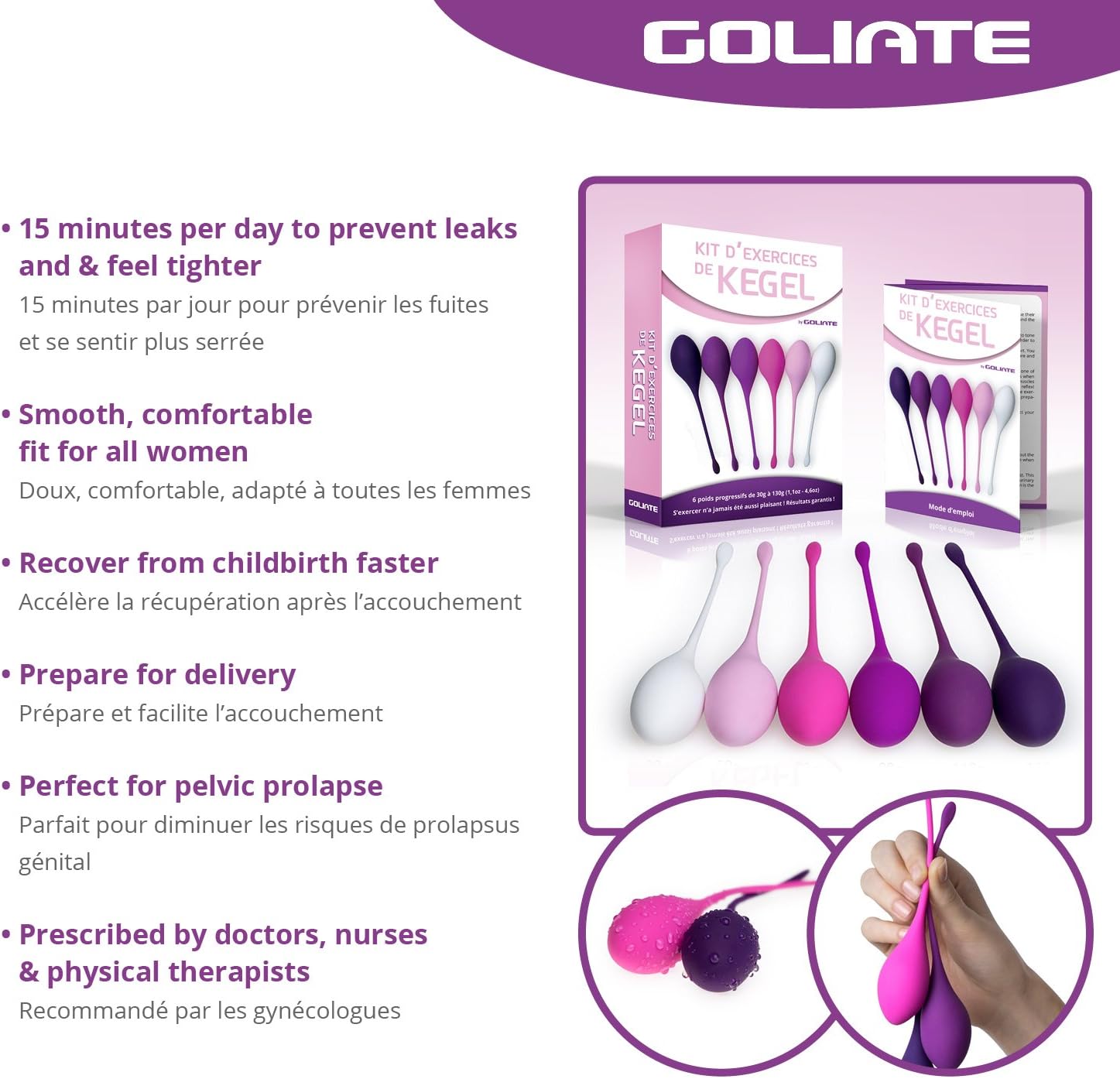 GOLIATE Kegel Exercise Weights – Doctor Recommended for Bladder Control ...
