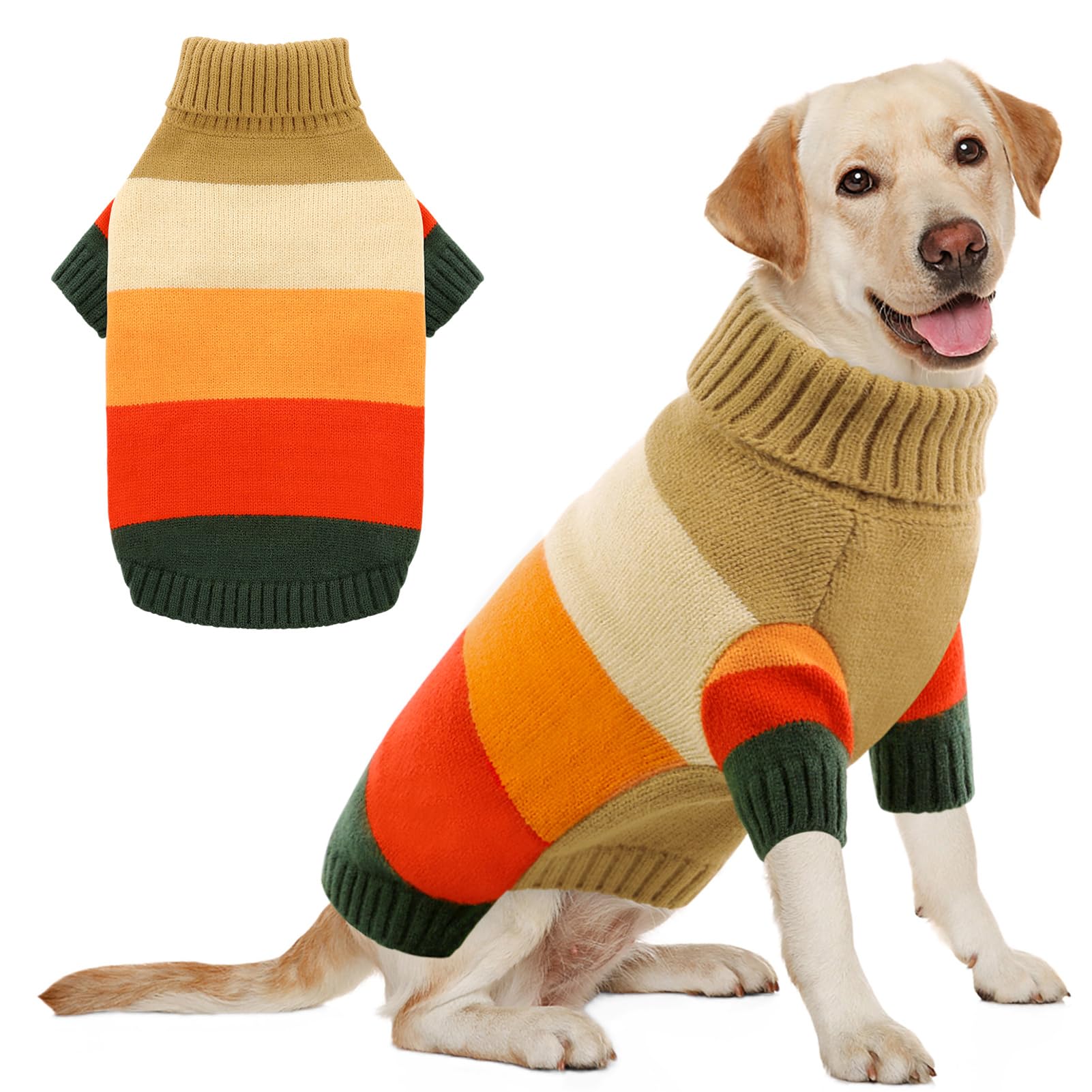 AOFITEE XXL Dog Sweater, Turtleneck Dog Sweater for Large Breed Dogs ...