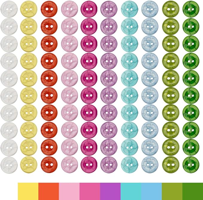 Amazon.com: Sewing Buttons for DIY, Luxiv 100 Pcs 10 Colors Round ...