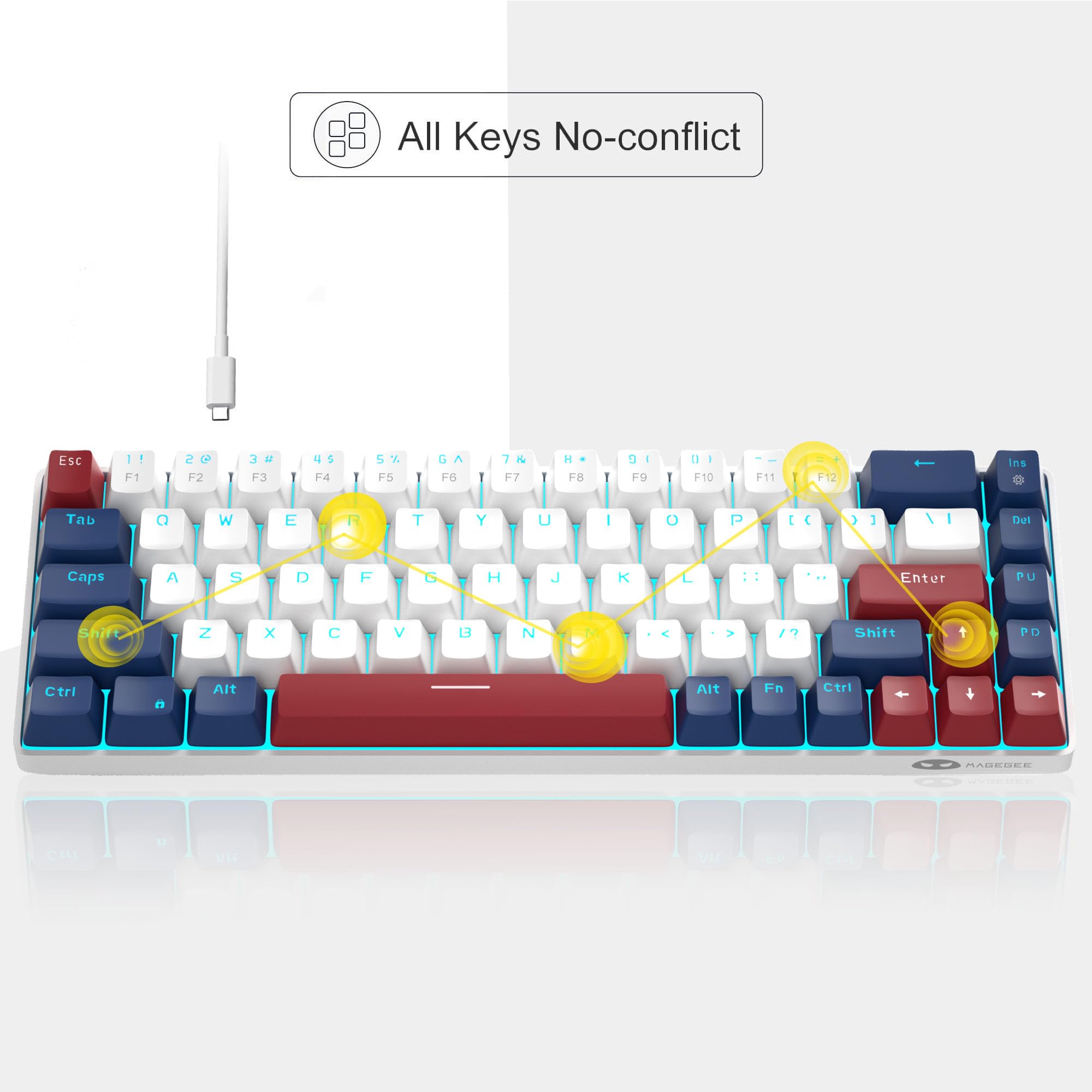 Mua MageGee Portable 60% Mechanical Gaming Keyboard, MK-Box LED Backlit ...