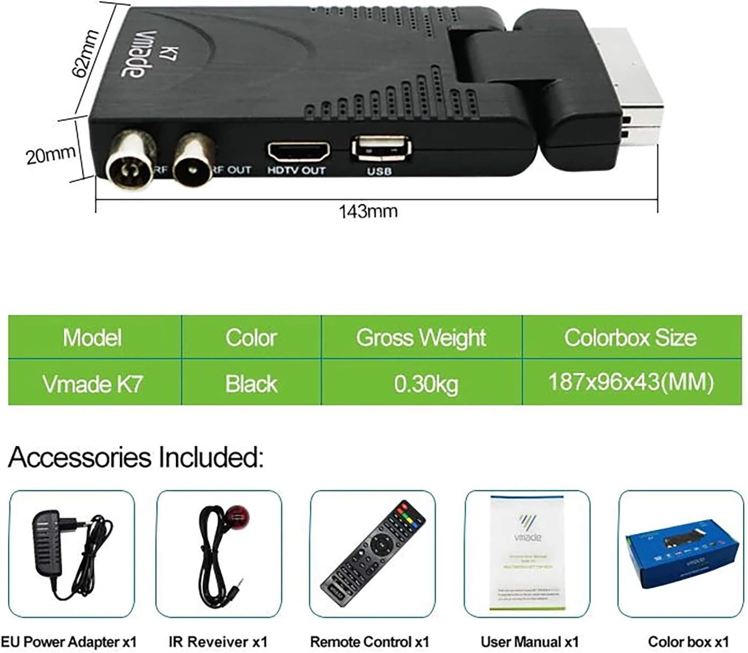 Ricevitori TV Decoder Digitale Terrestre HD Mini DVB-T2 Hevc H.265 10 ...