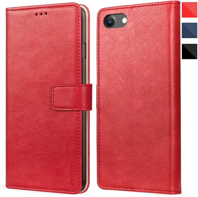 Ganbary Coque iPhone Se 2020/7/8, [Housse en Cuir PU Premium] [Pochette de Portefeuille] [Étui à ...