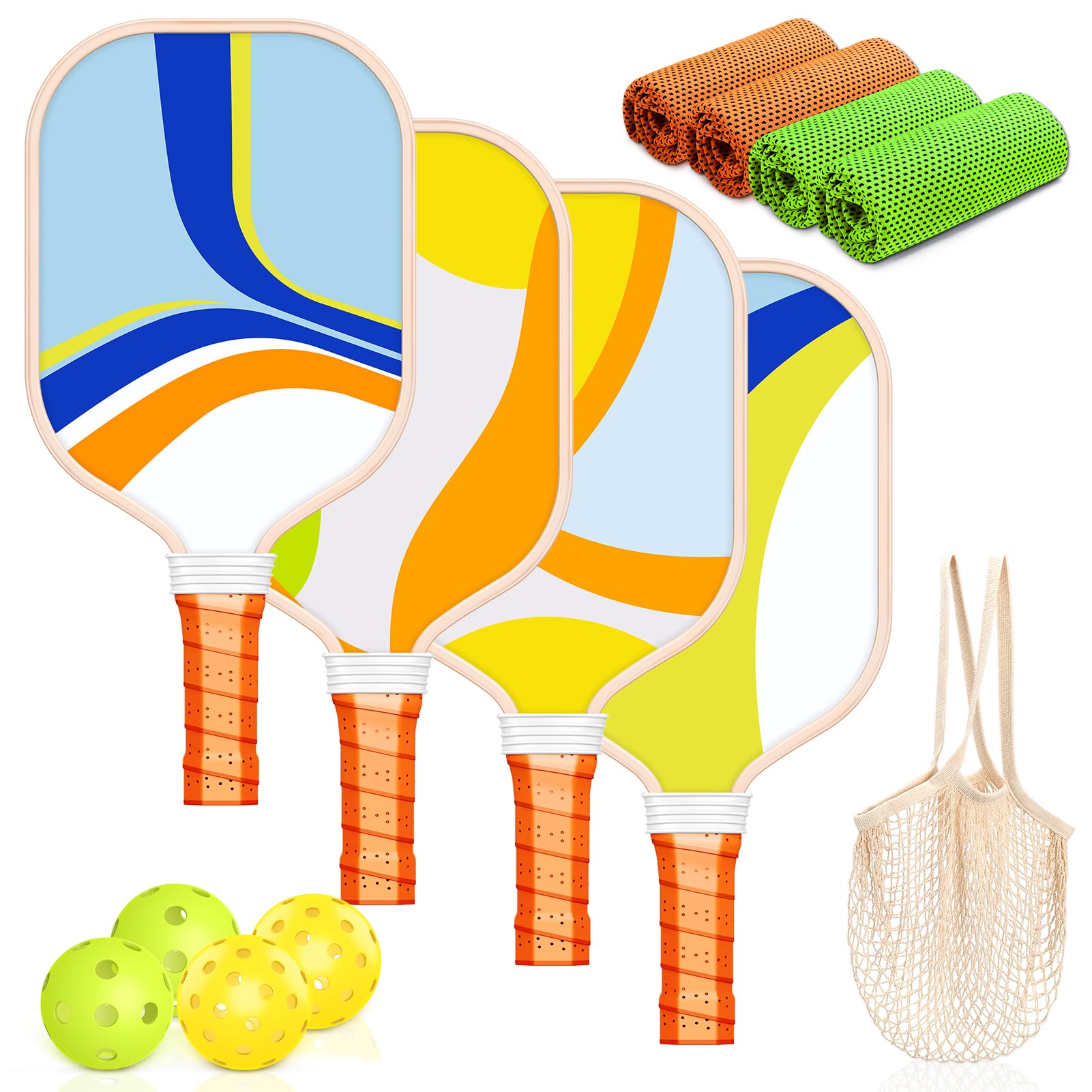 Pickleball Paddles,USAPA Approved Fiberglass Surface Pickleball Set of ...