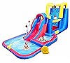 WELLFUNTIME Inflatable Water Slide Park with Large Climbing Wall, Dual ...