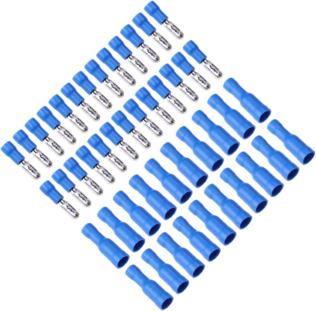 WINOMO 100pcs Blue Male And Female Insulated Wire Bullet Electrical ...