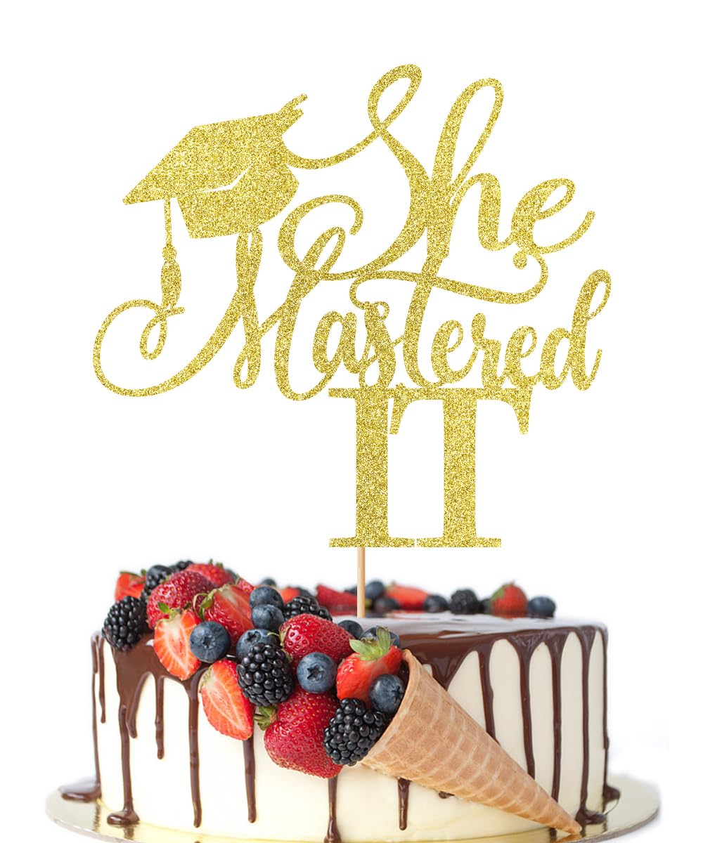 Crseniny She Mastered It Cake Topper,2025 High School University ...