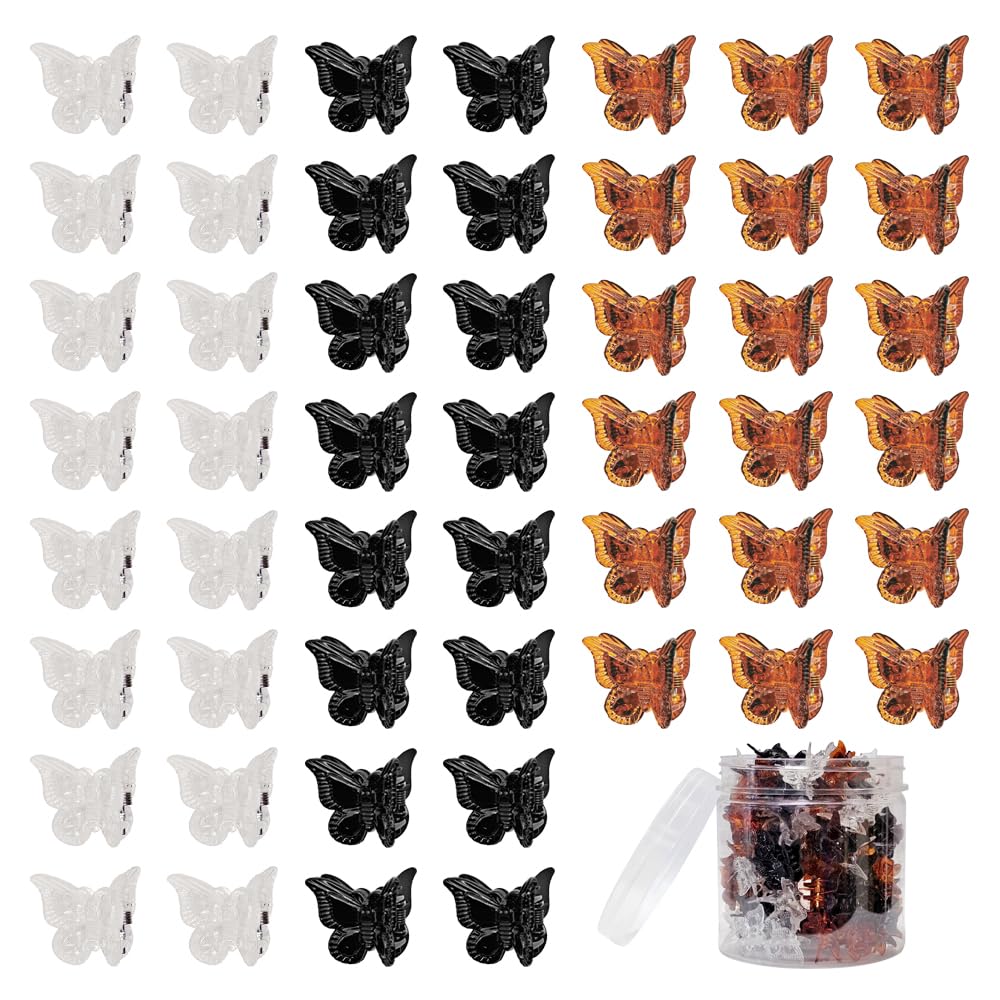 50 Packs Assorted Color Butterfly Hair Clips, Beautiful Mini Butterfly ...