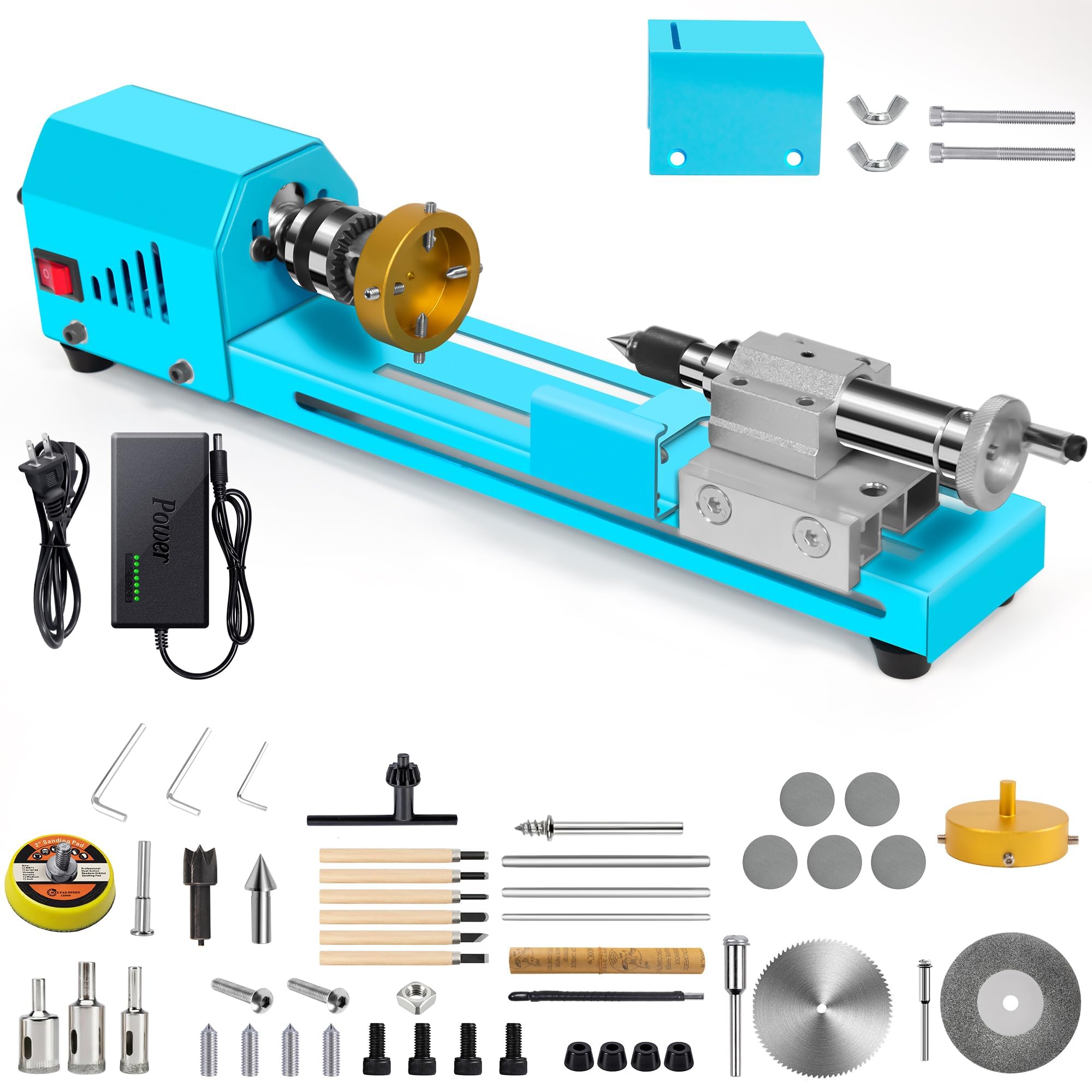 Mua BERXOL Mini Wood Lathe Machine, 12V- 24VDC,7 Variabla Speeds 4000 ...
