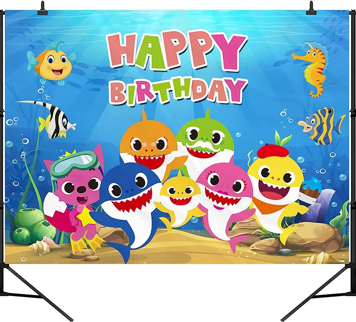 FUNTON Baby Shark Backdrop, Baby Shark Party Supplies, Baby Shark ...
