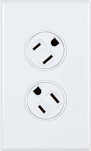 360 Electrical 36010-W Rotating Duplex Outlet, White, Wall Outlets ...
