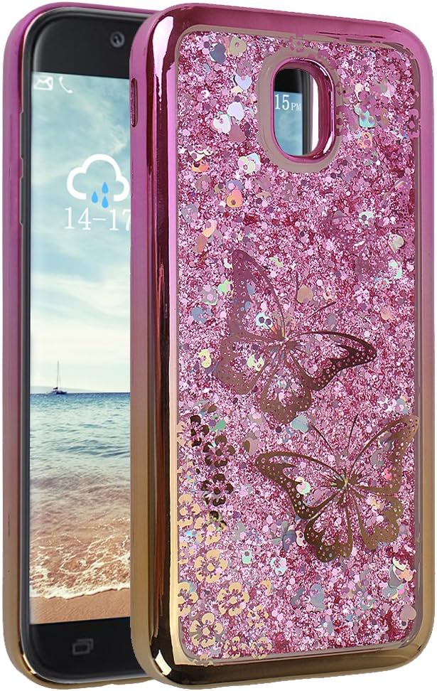 Galaxy J5 2017 Soft Case, Moon mood Quicksand Liquid Glitter Sparkle ...