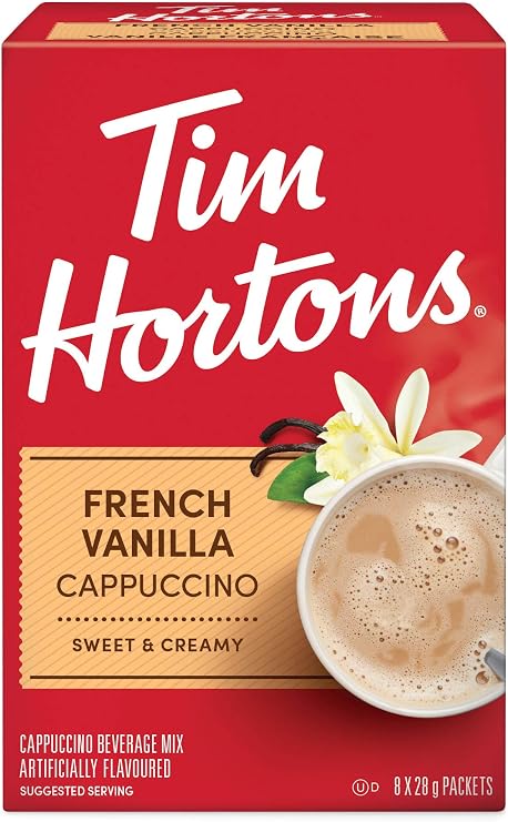 Tim Hortons French Vanilla Cappuccino Mix, Packets/Sachets, 8 Count ...