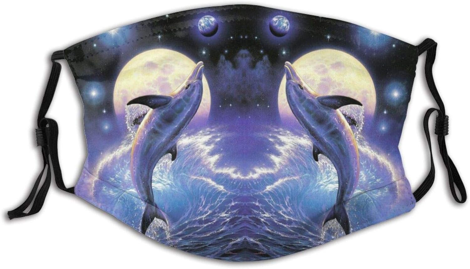 Beautiful Dolphin Face Mask Scarf, Reusable & Washable Adjustable ...