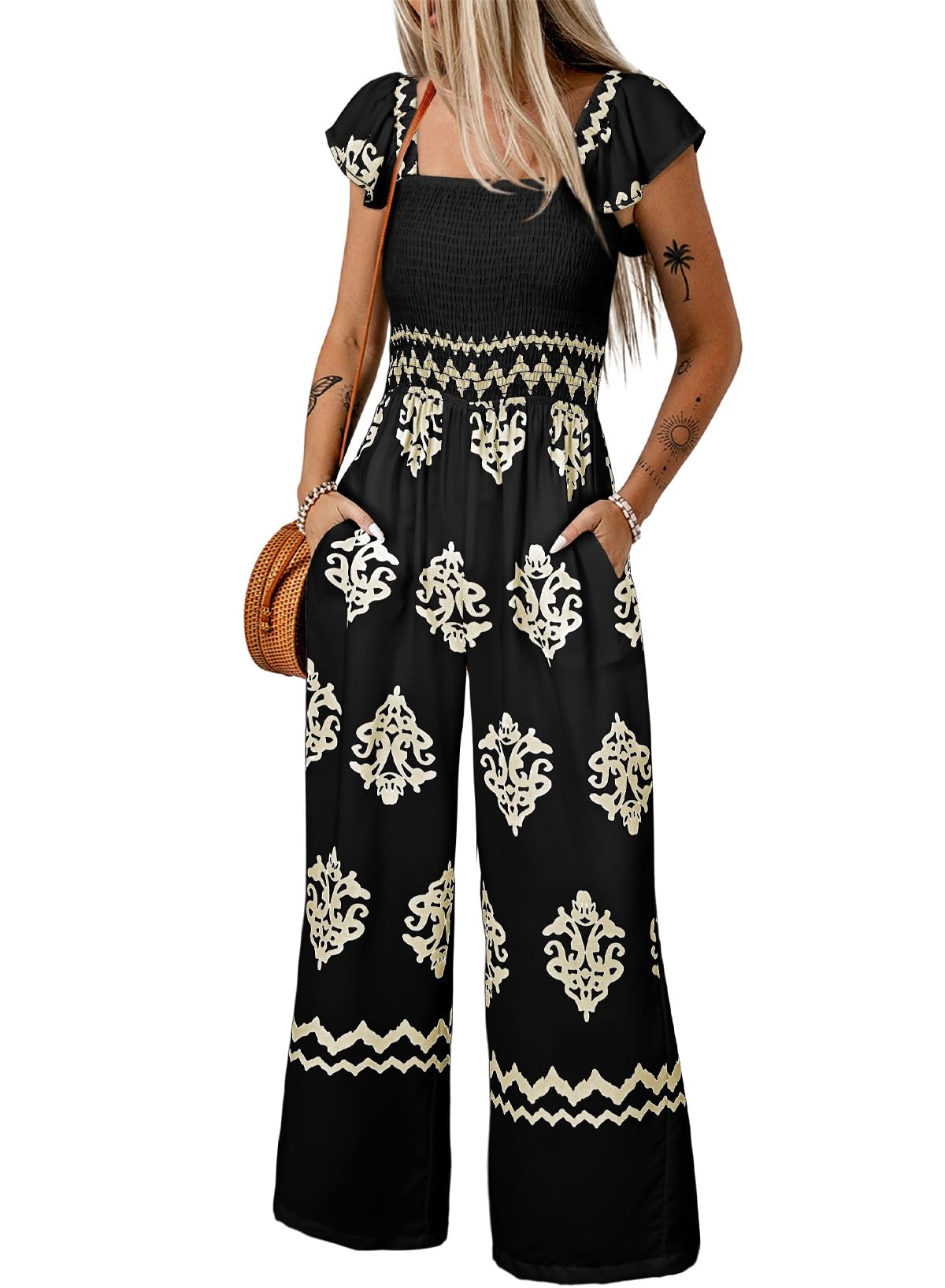 Happy Sailed Plus Size Rompers for Women 2025 Summer Boho Floral ...