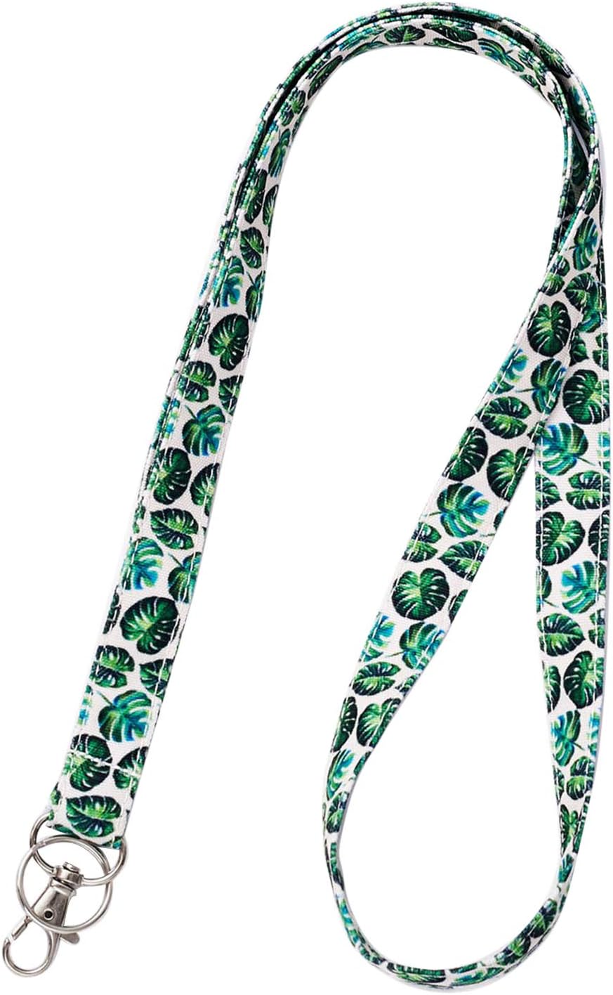 Tropical Leaves Gift Lanyard ID Holder Cotton Fabric Preschool Lanyard ...