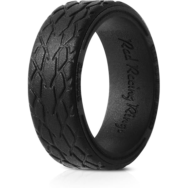 Black Rubber Wedding Smooth Black Breathable Silicone Ring Band For