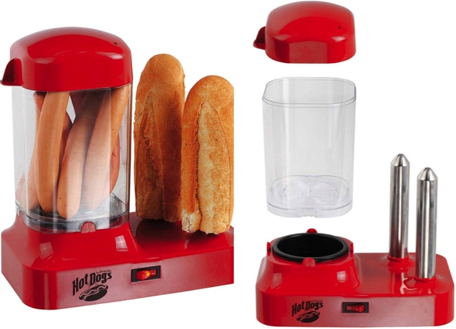 Amazon.de: Hot Dog Maker Hotdog Maschine Behälter für 8 Würstchen ...