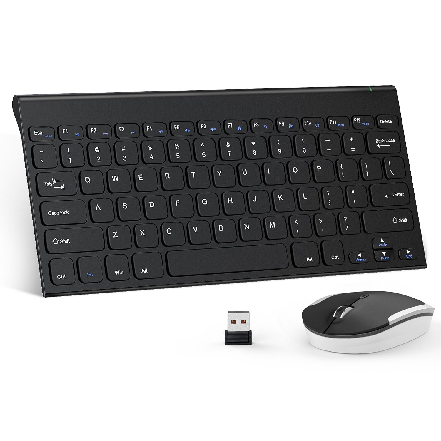 MoKo Wireless Keyboard and Mouse, 2.4G Mini Small Rechargeable Keyboard ...