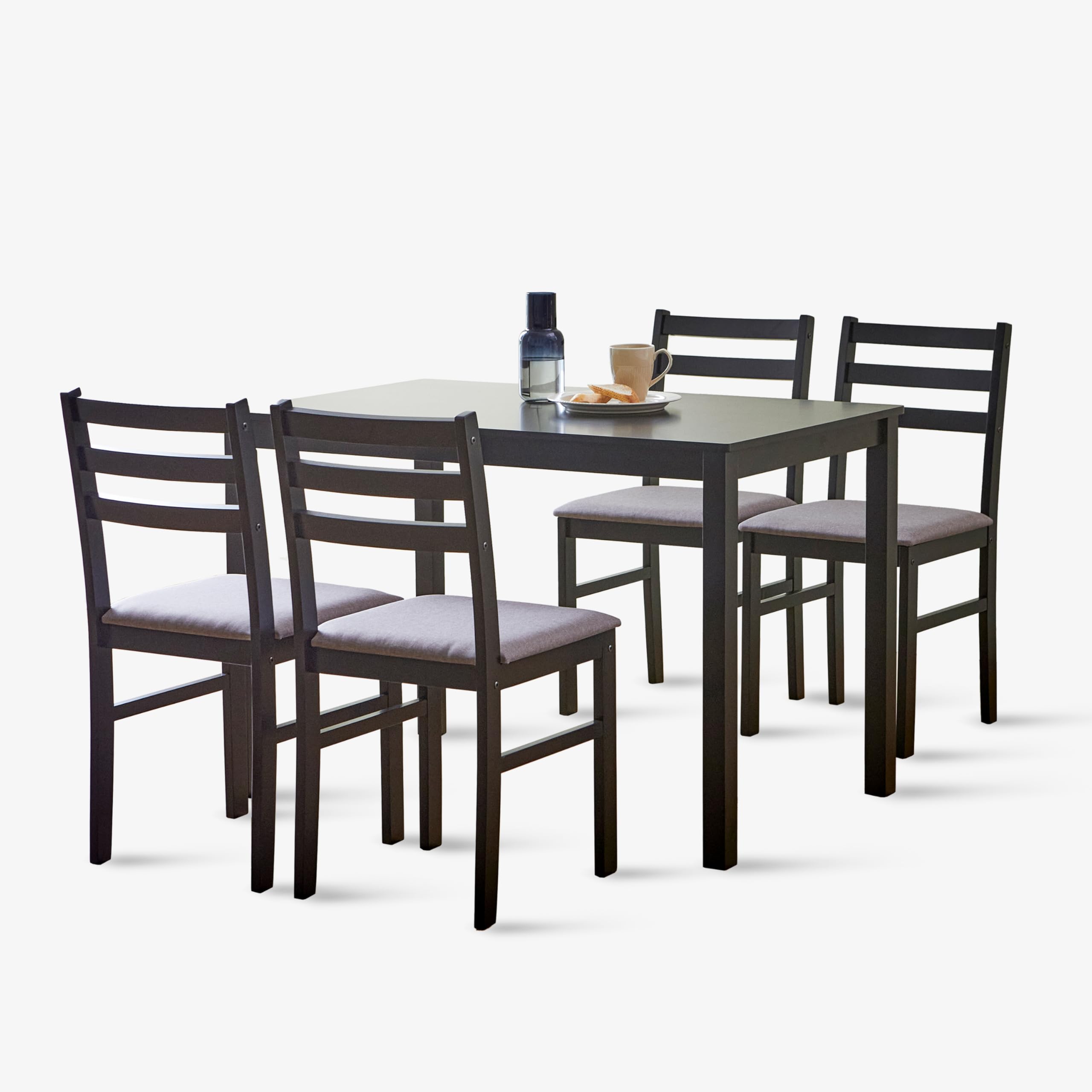 Livinia Seattle 5-Piece Wooden Dining Table Set for 4, Modern Farmhouse ...